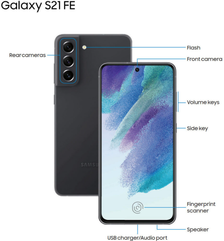 The rear panel of Samsung Galaxy S21 FE, expected to be released at CES ...